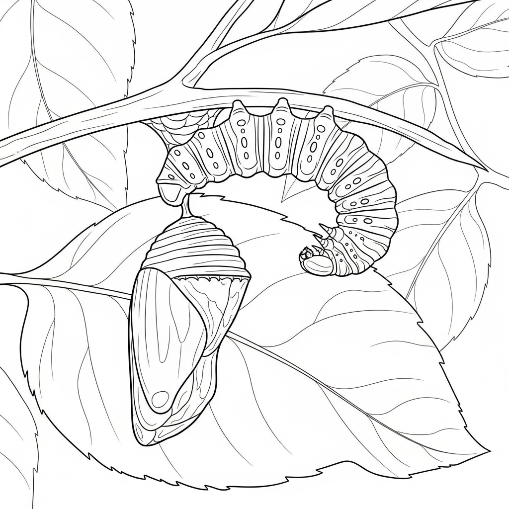 Chrysalis Line Drawing