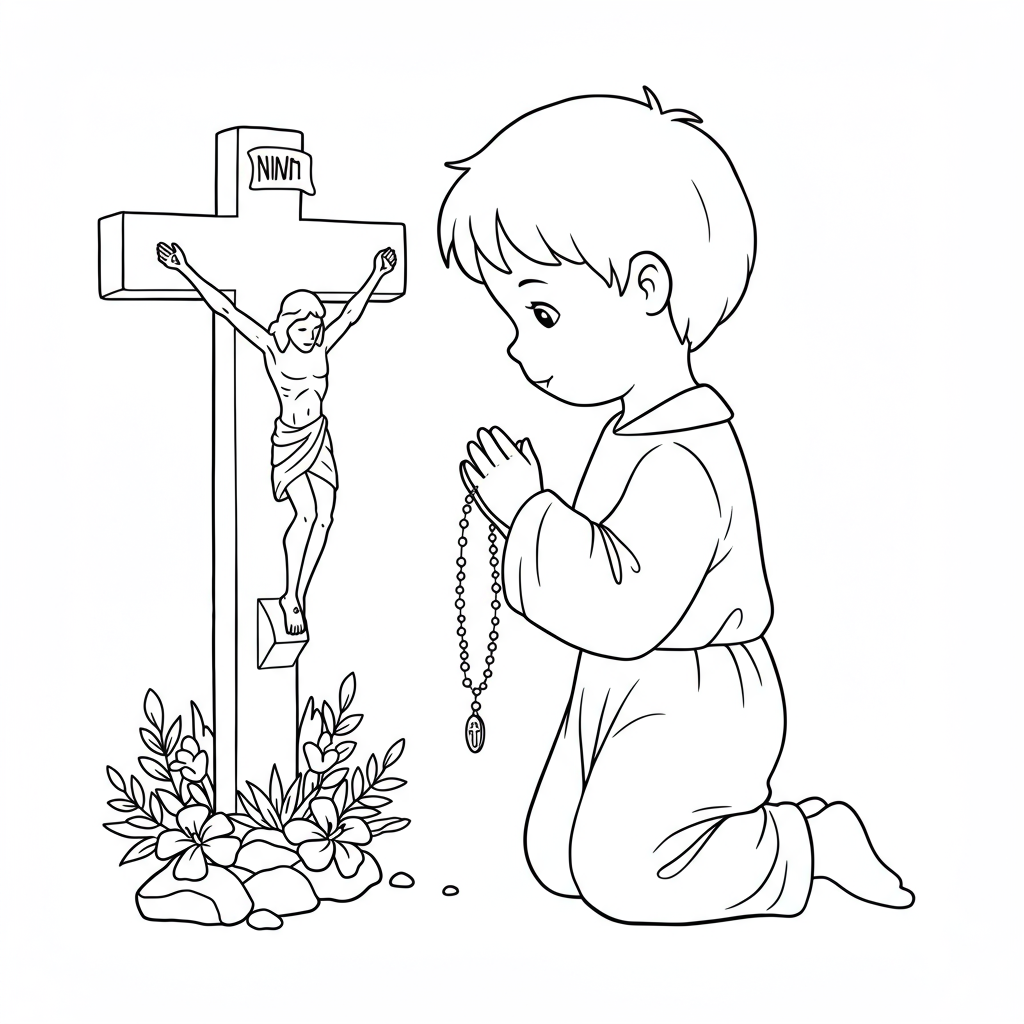 Crucifix Drawing For Kids