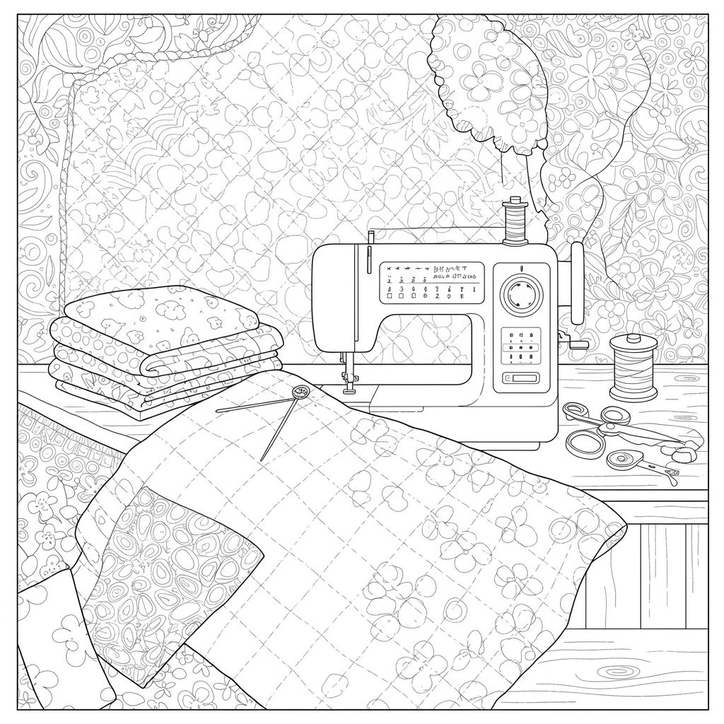sewing coloring pages free printable