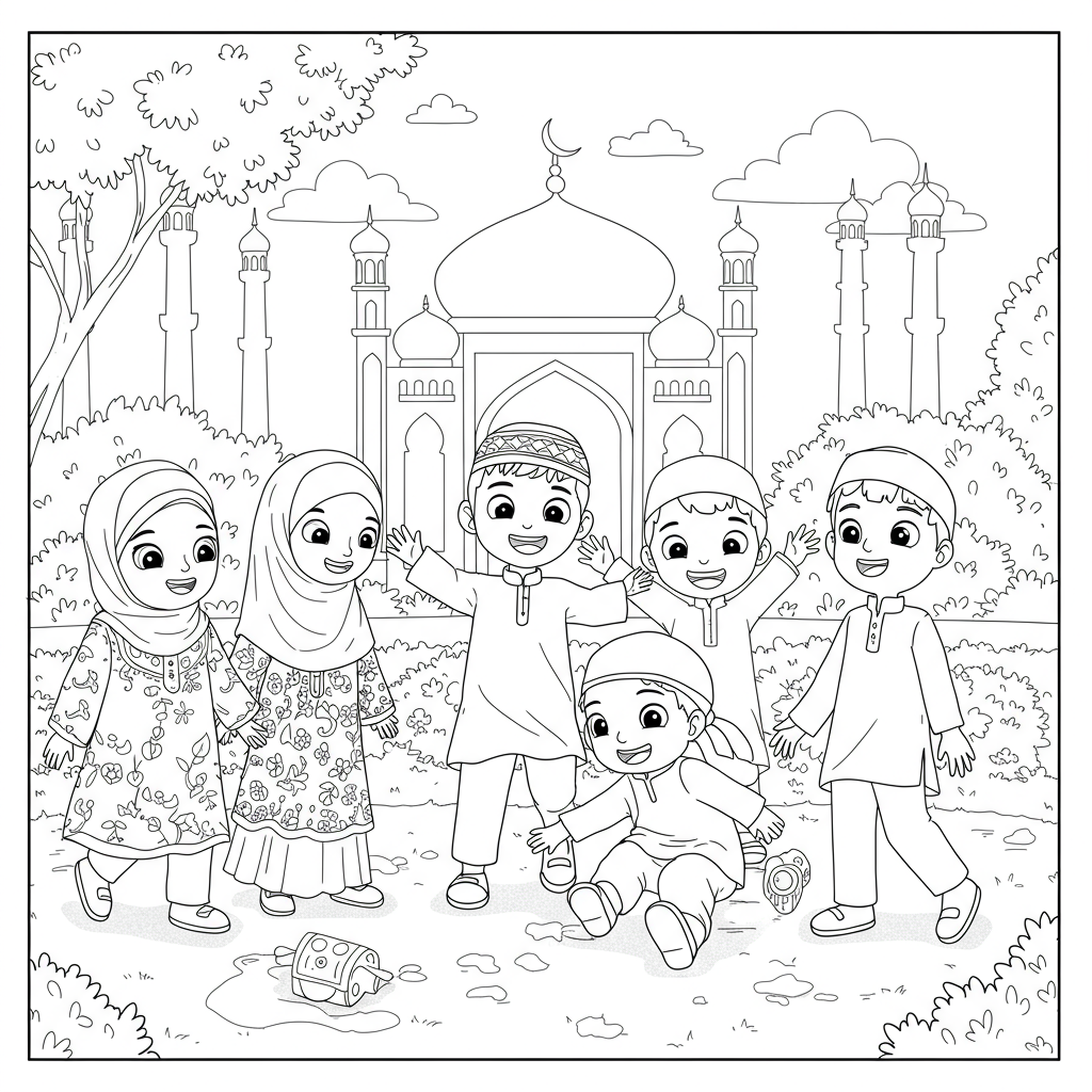 Mosque Colouring Printable