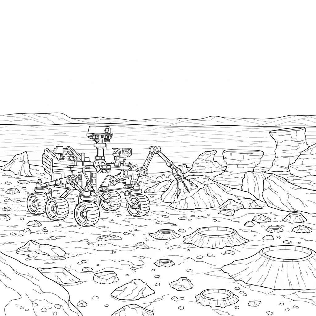mars rover colouring