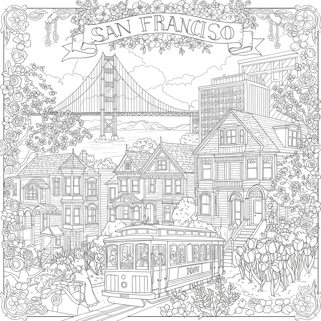 san francisco coloring sheet