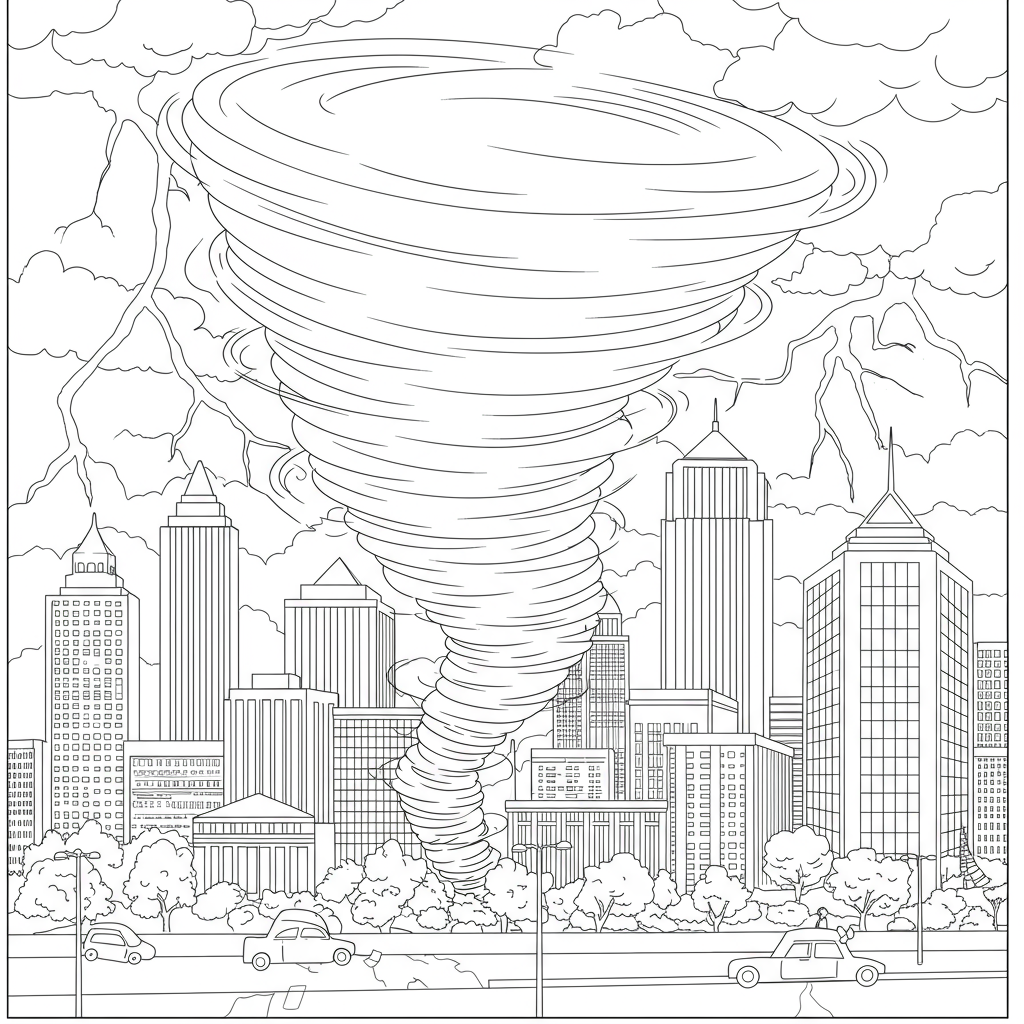 free coloring pages tornado