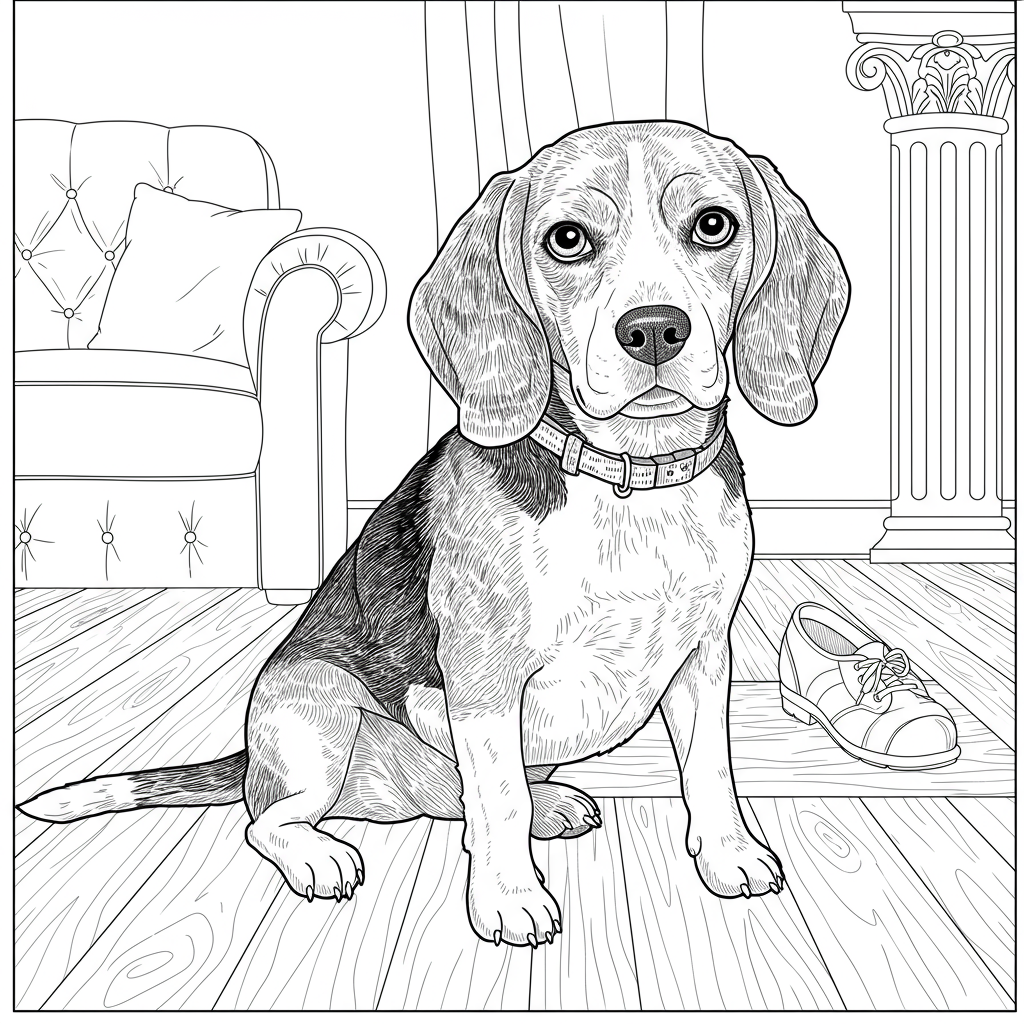 coloring page beagle