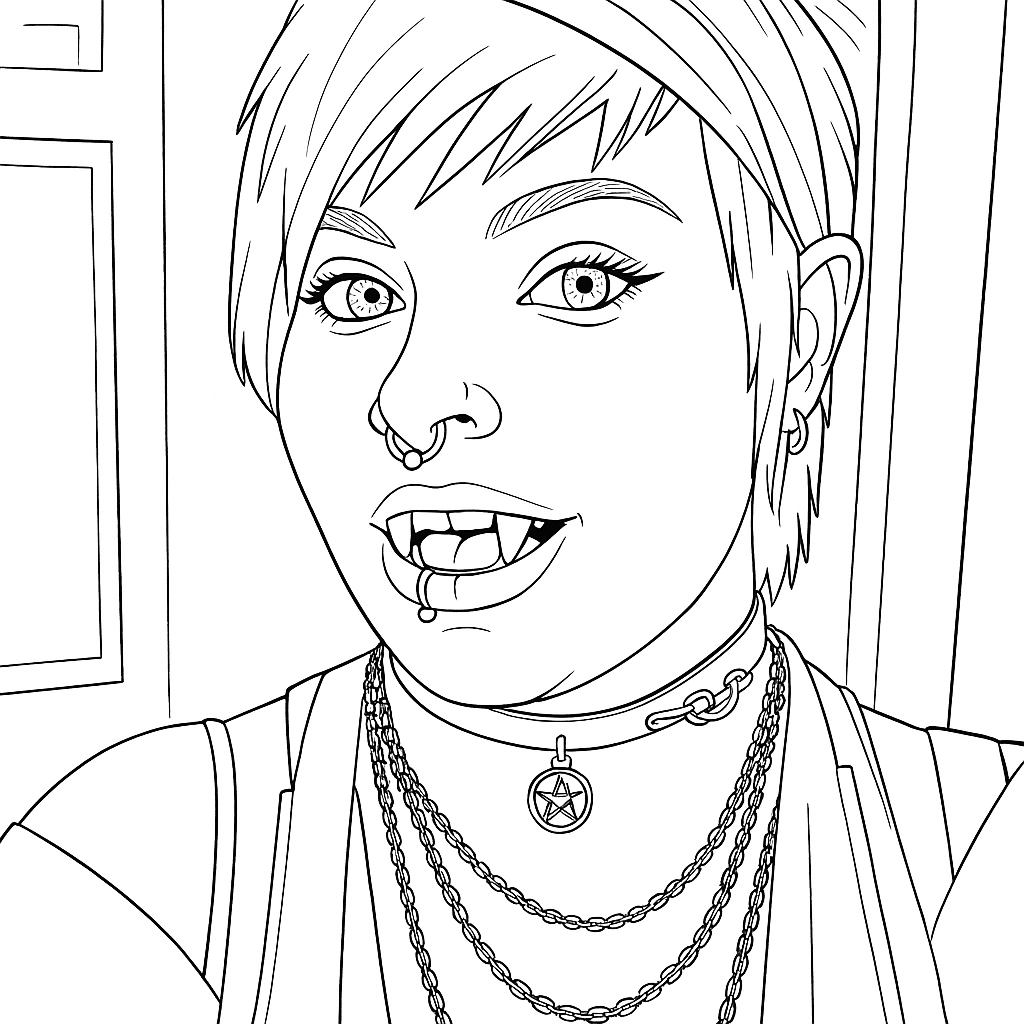 cool emo coloring pages