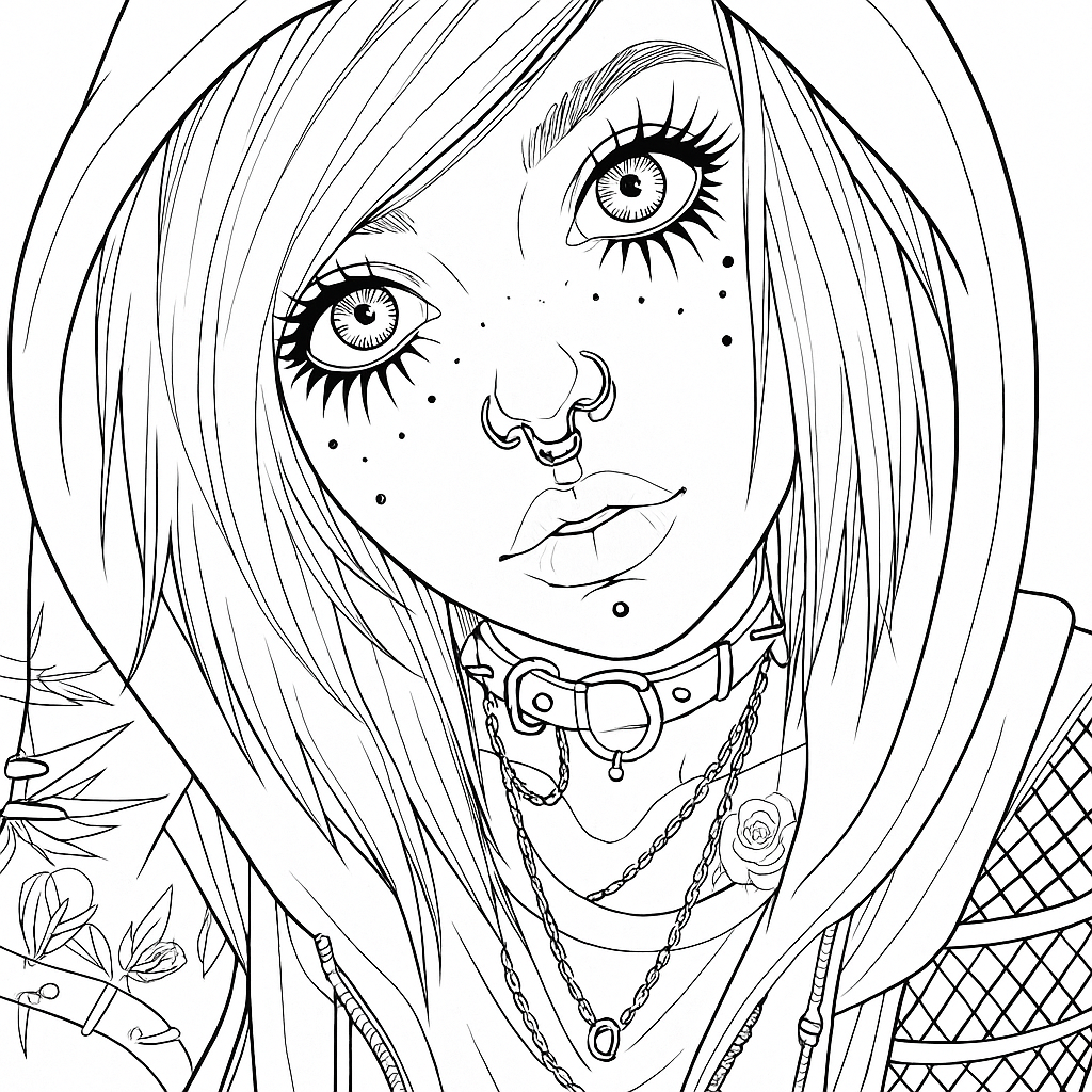 cool emo coloring pages