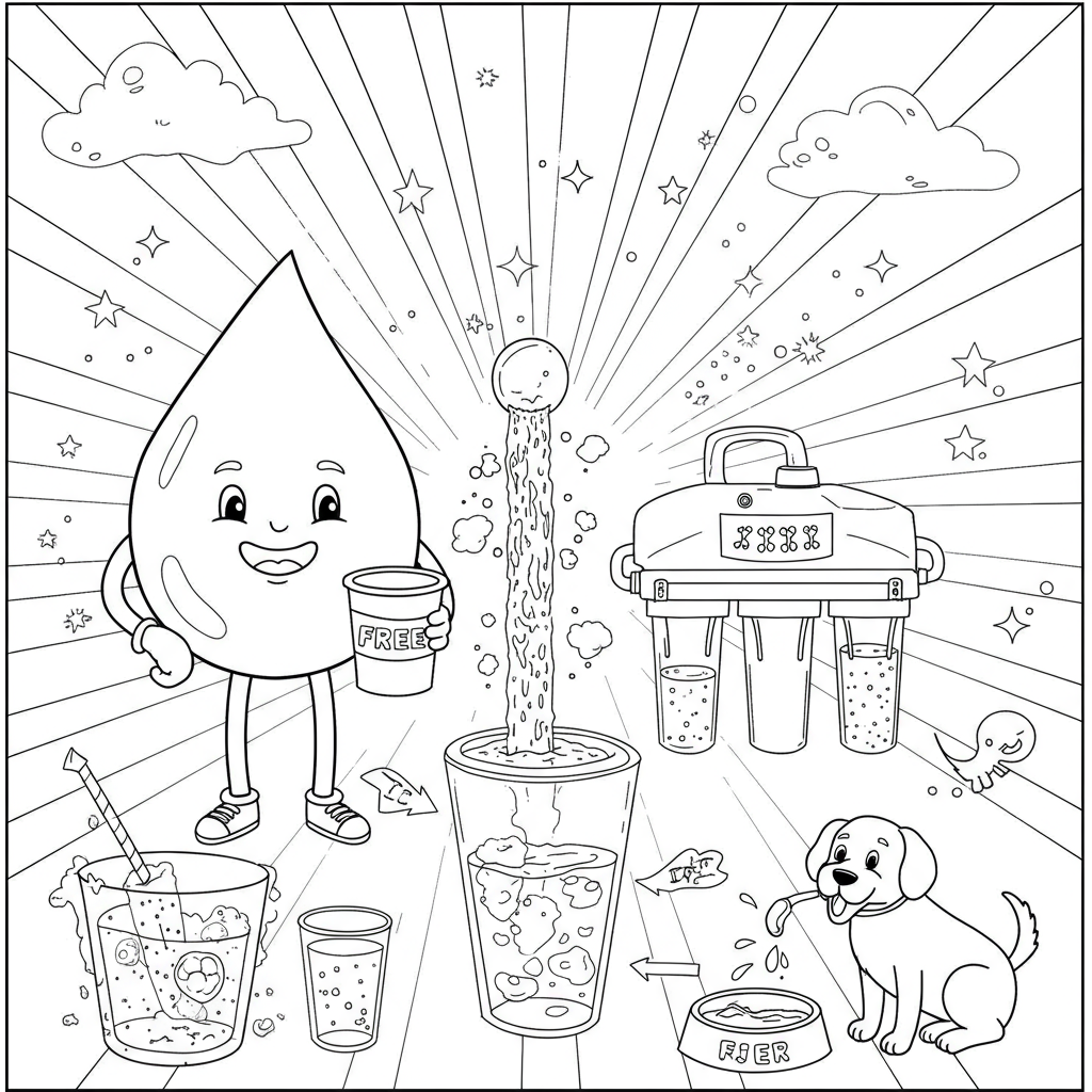 Save Water Coloring Pages Water Conservation For Kids Coloring Pages