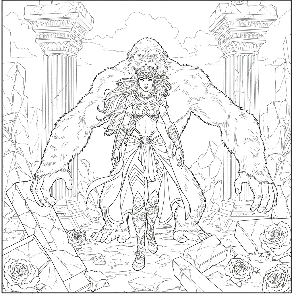 warrior princess drawing