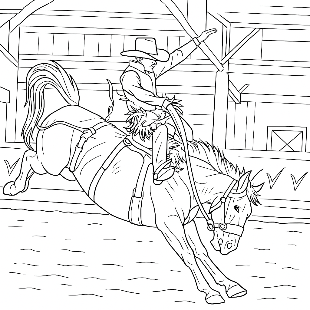 Rodeo Horse Coloring Pages Cowboy Horse Coloring Pages At