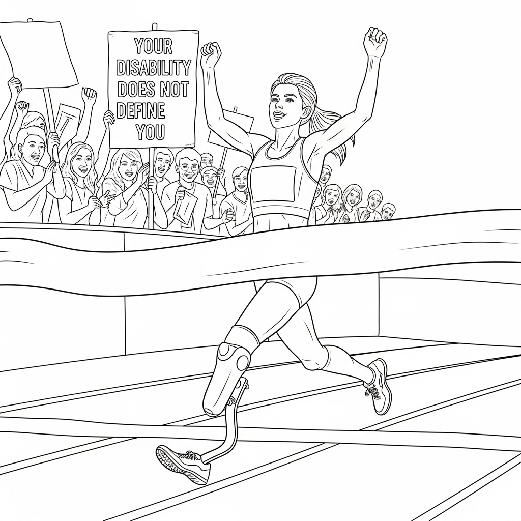 marathon runner coloring page