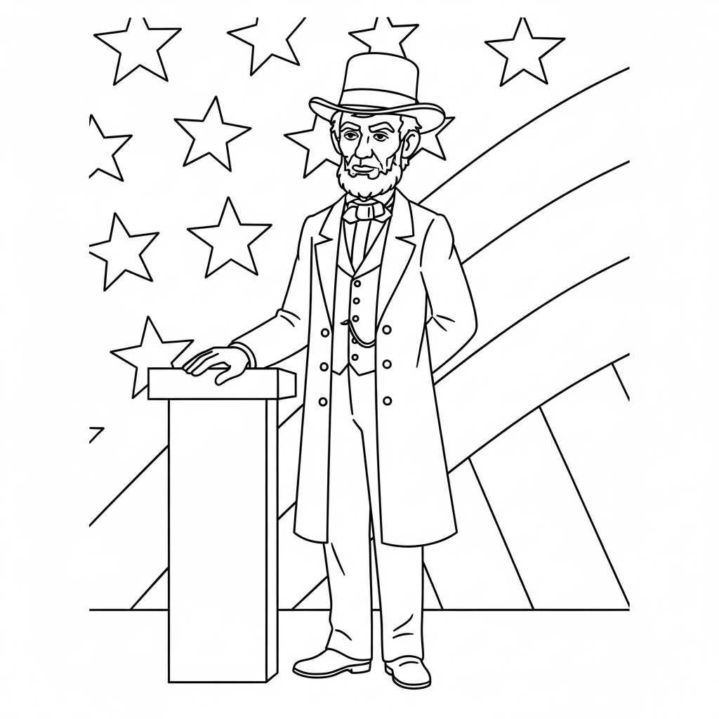 Dibujos Para Colorear De Abraham Lincoln