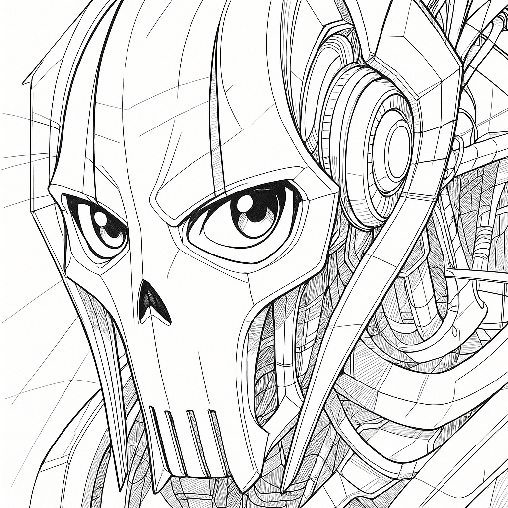 cyborg head drawing