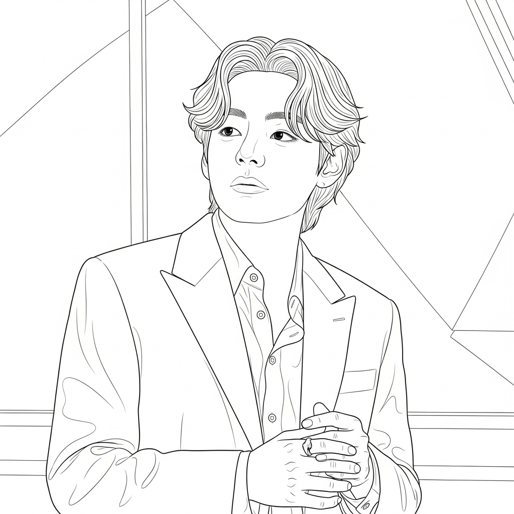 kim taehyung coloring pages