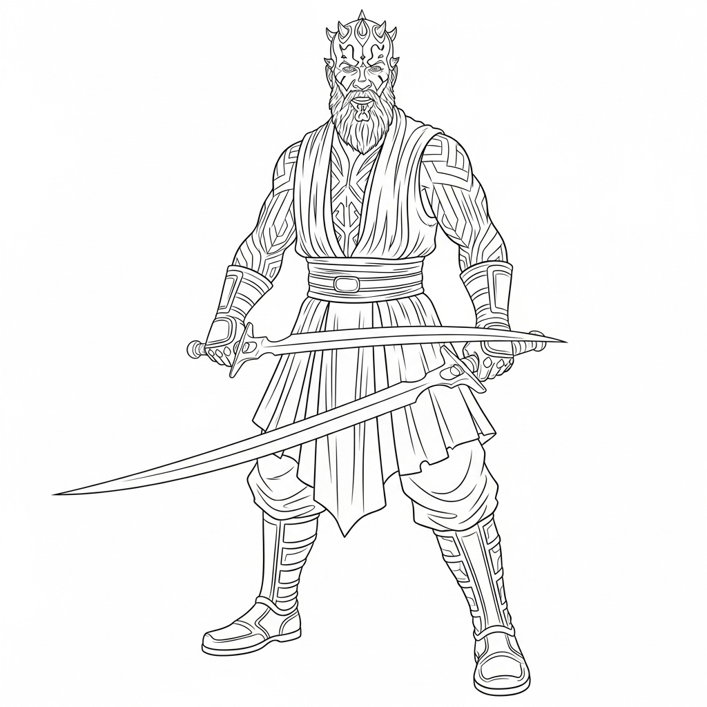 darth maul coloring page free