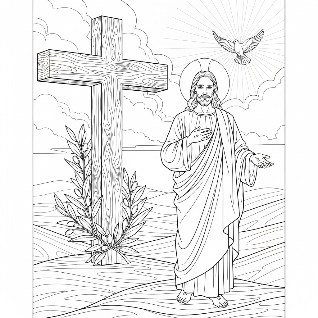 Jesus On Cross Coloring Page Coloring Home