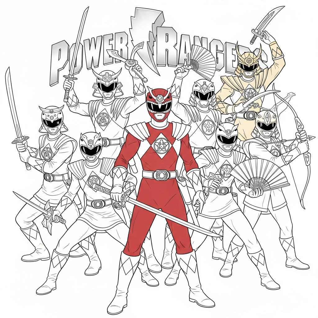 Power Rangers Samurai Coloring Power Rangers Coloring Pages | Red