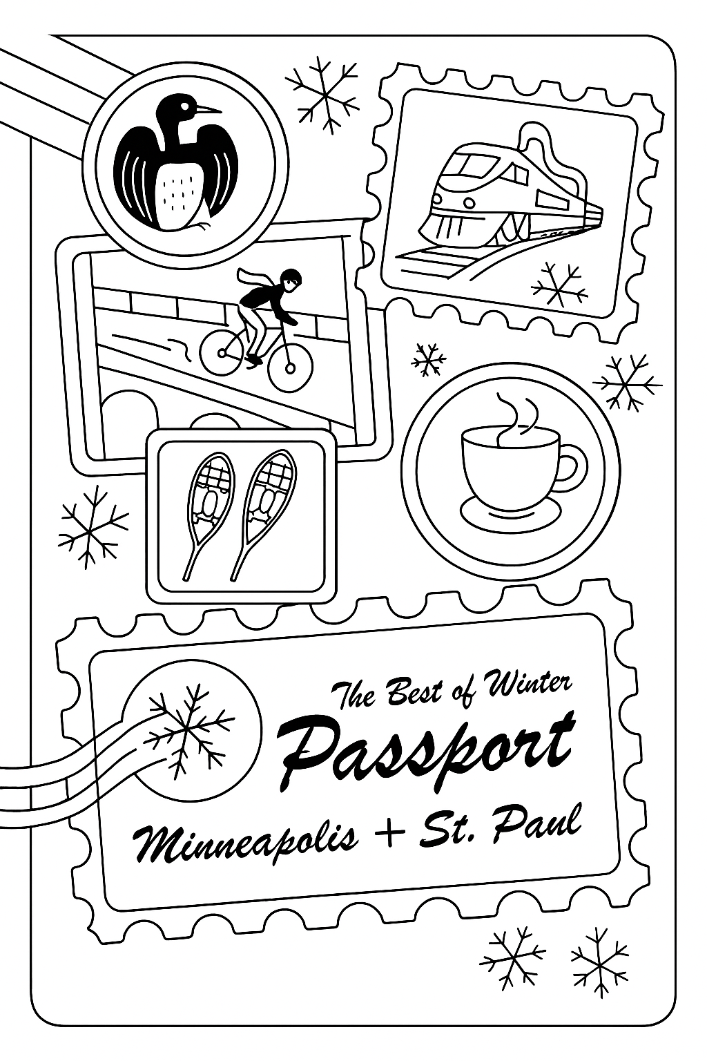 passport cover coloring page