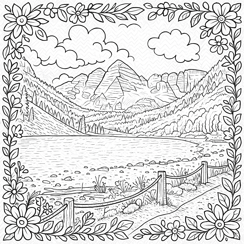 scenery coloring picture