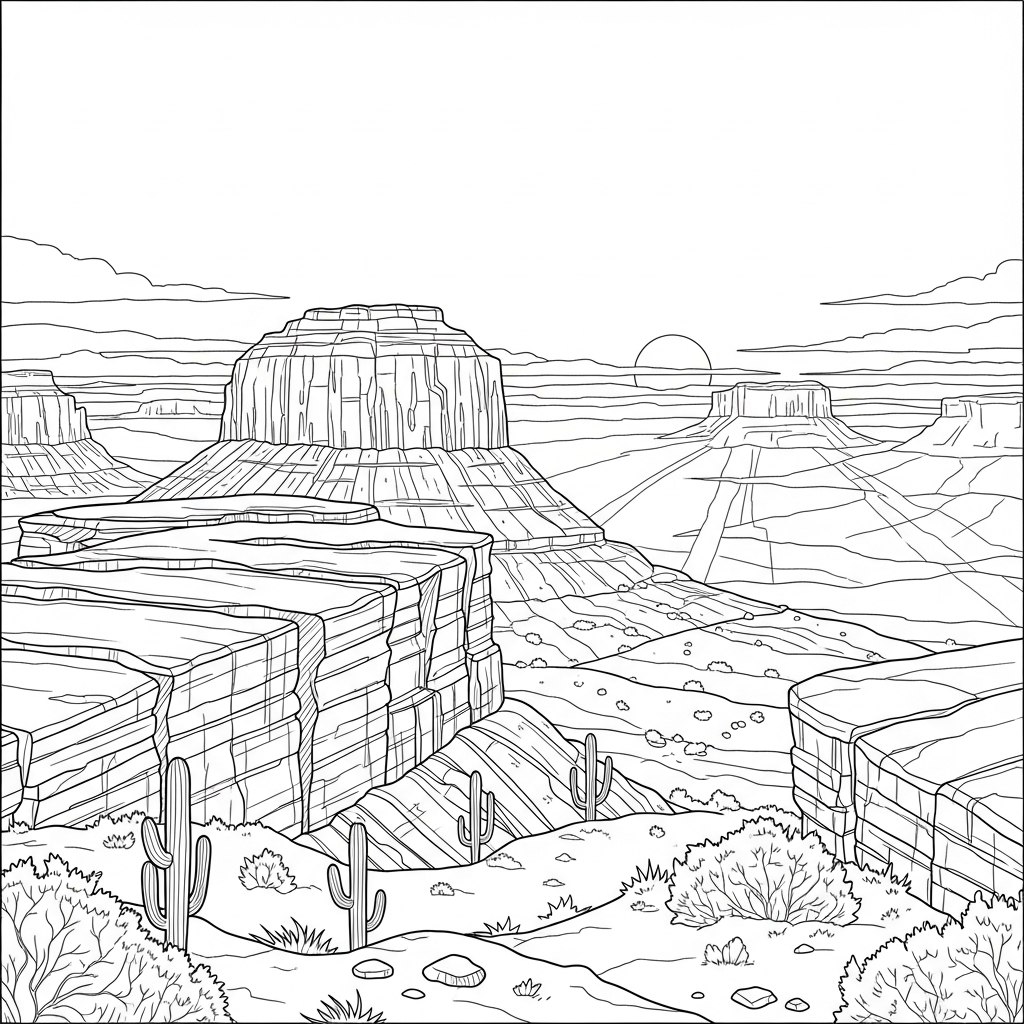 Plateau Coloring Page Clip Art Library