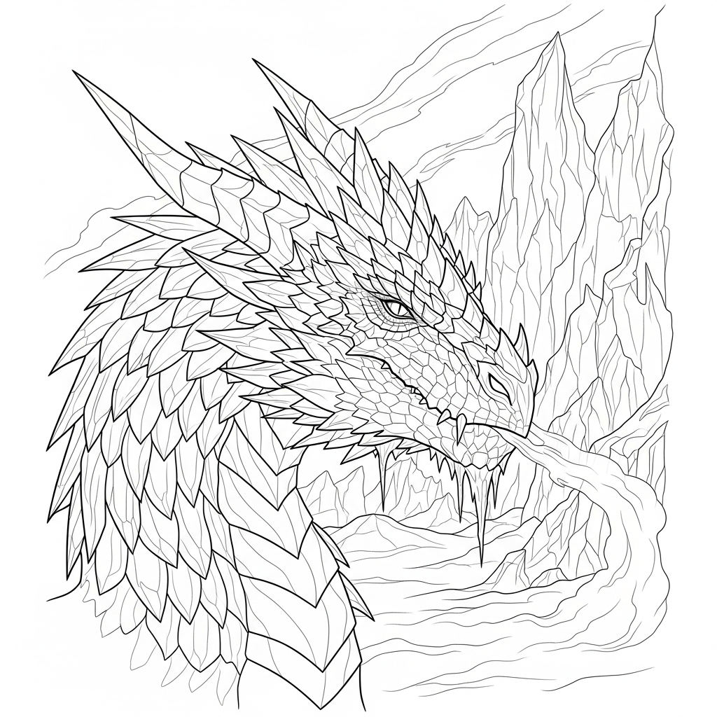 ice dragon printable