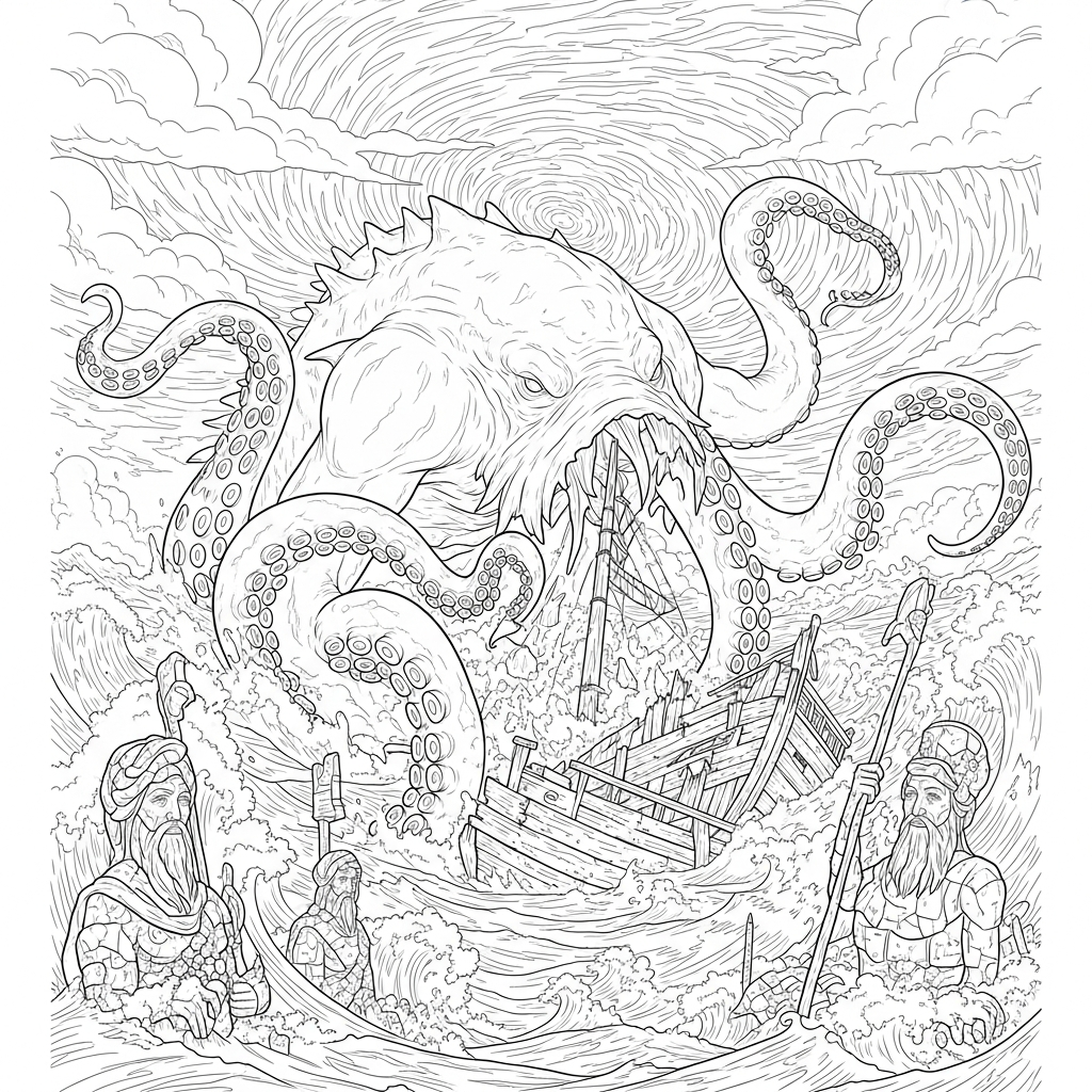 shipwreck coloring page printable