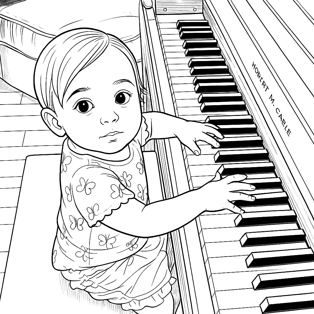 I Play Piano Coloring Page Twisty Noodle