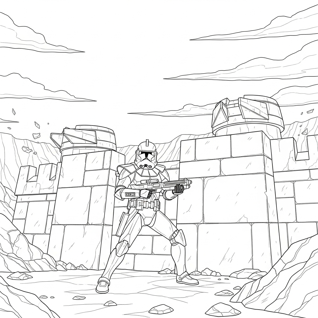 clone trooper drawing outline