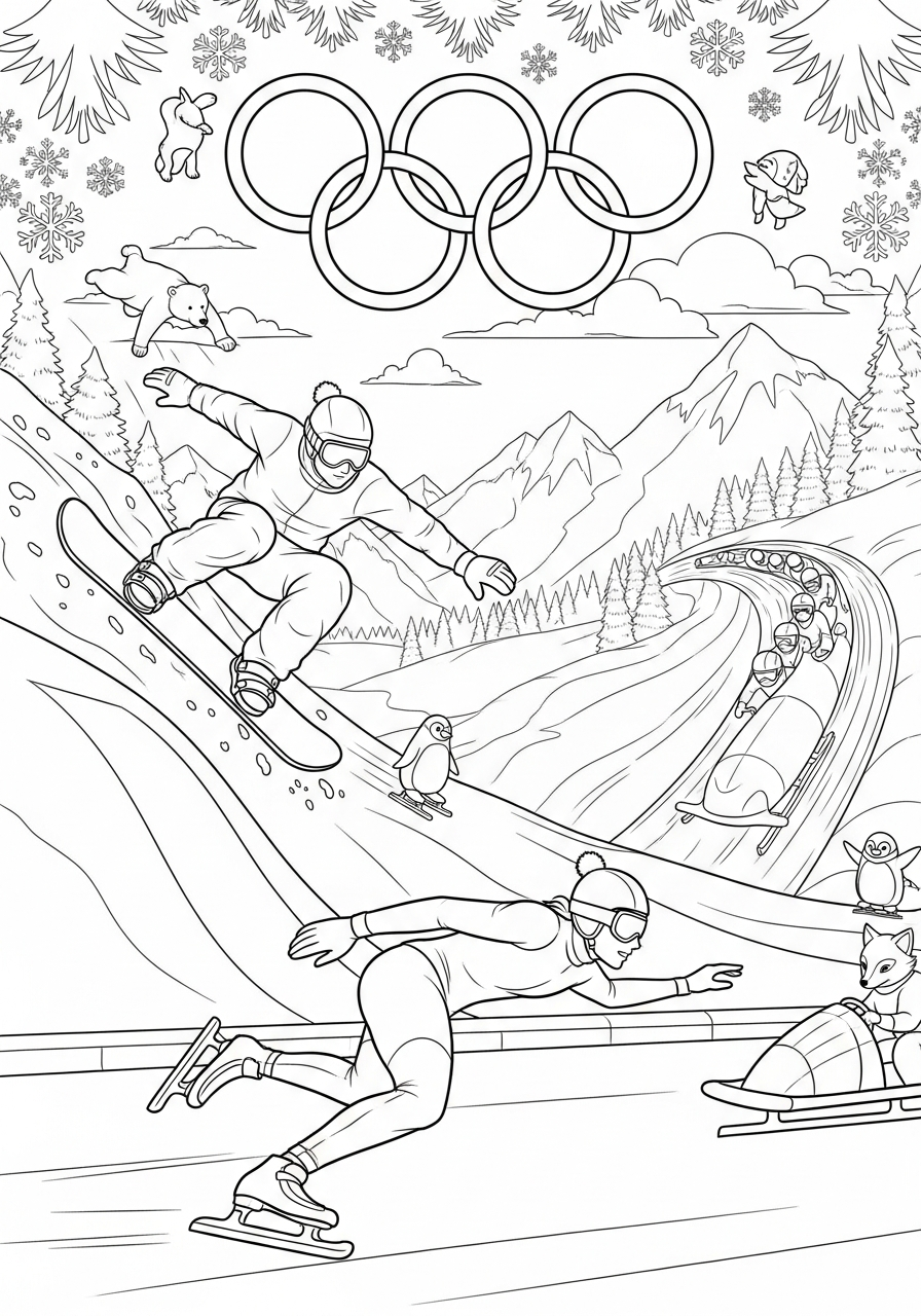 winter olympics colouring