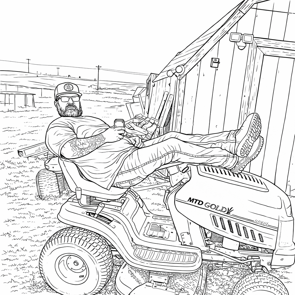 Old Fashioned Lawn Mower Coloring Pages Lawn Mower Coloring Page
