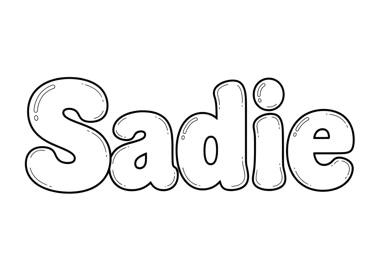 Sadie In Bubble Letters