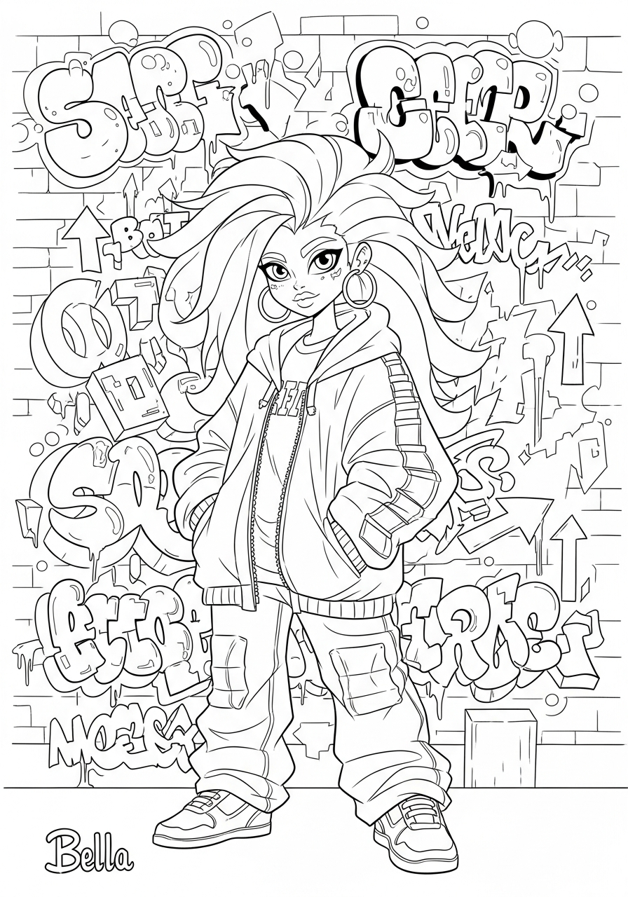 13 Pics Of Graffiti Girl Coloring Pages Graffiti Girl