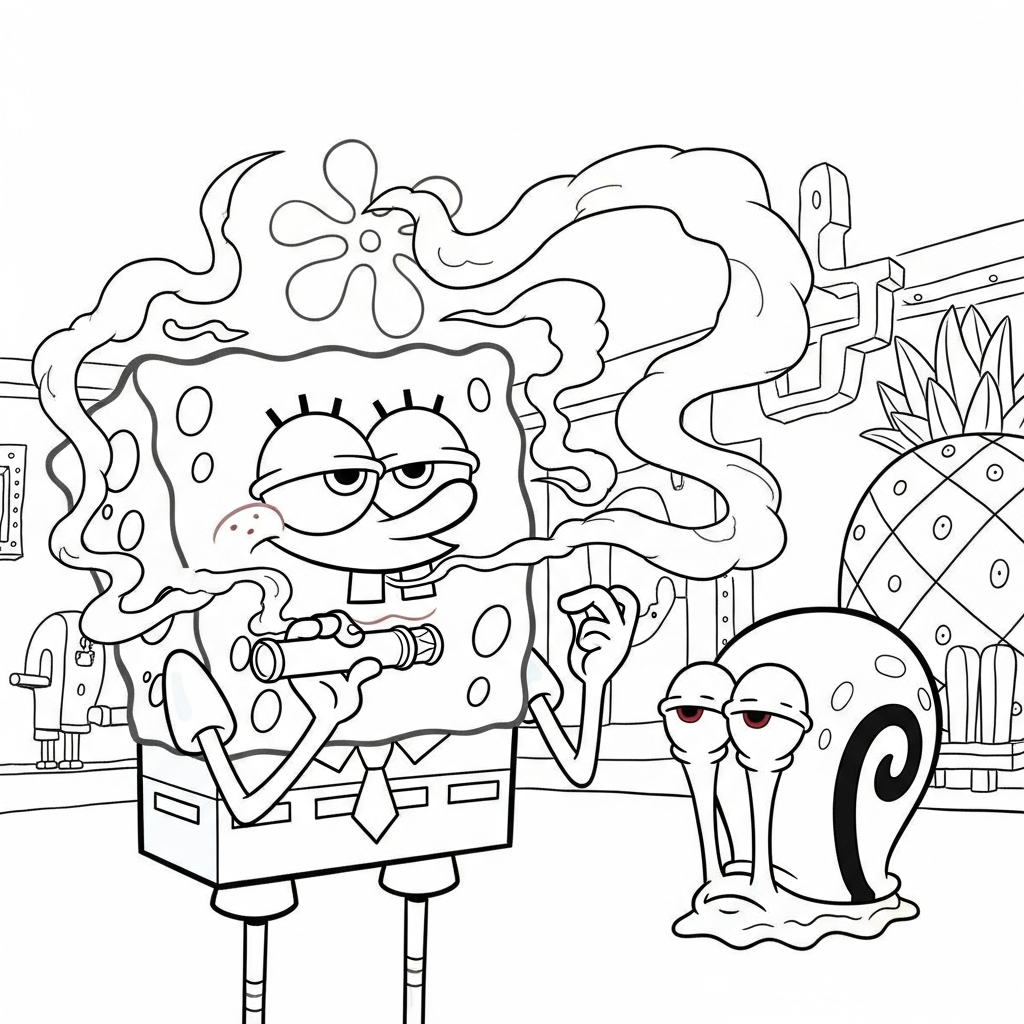 Spongebob Gary Colouring